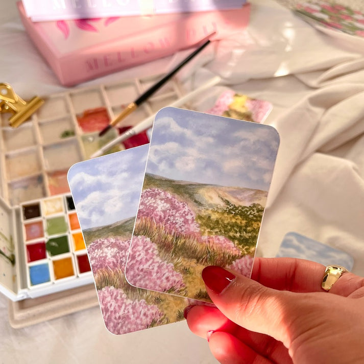 Spring Hillside Landscape, Die Cut Vinyl Sticker – MELLOW DAYS