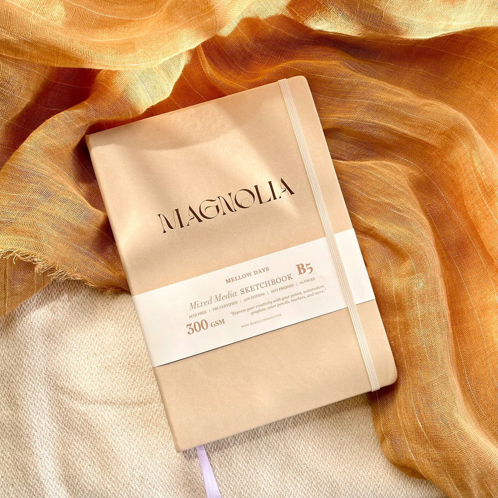 Magnolia Sketchbook | B5 Mixed Media Notebook – MELLOW DAYS