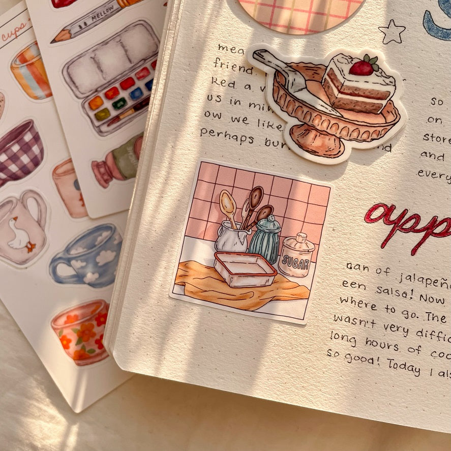 Time to Bake - Matte Vinyl, Sticker Sheet | Handmade Bujo Stickers ...